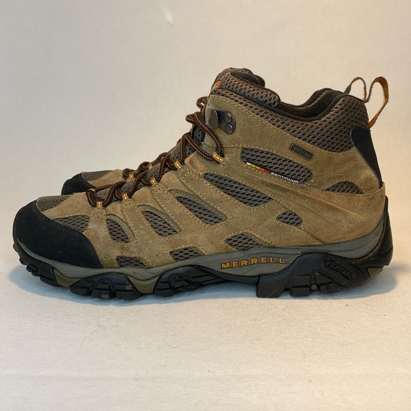 Merrell | Shoes | Merrell Moab Mid Waterproof Hiking Boot Brown Black ...